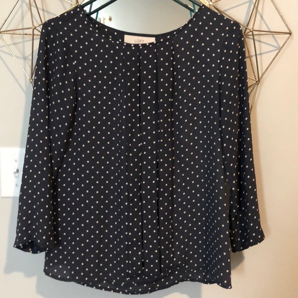 LOFT | Tops | Loft Polka Dot 34sleeve Top | Poshmark